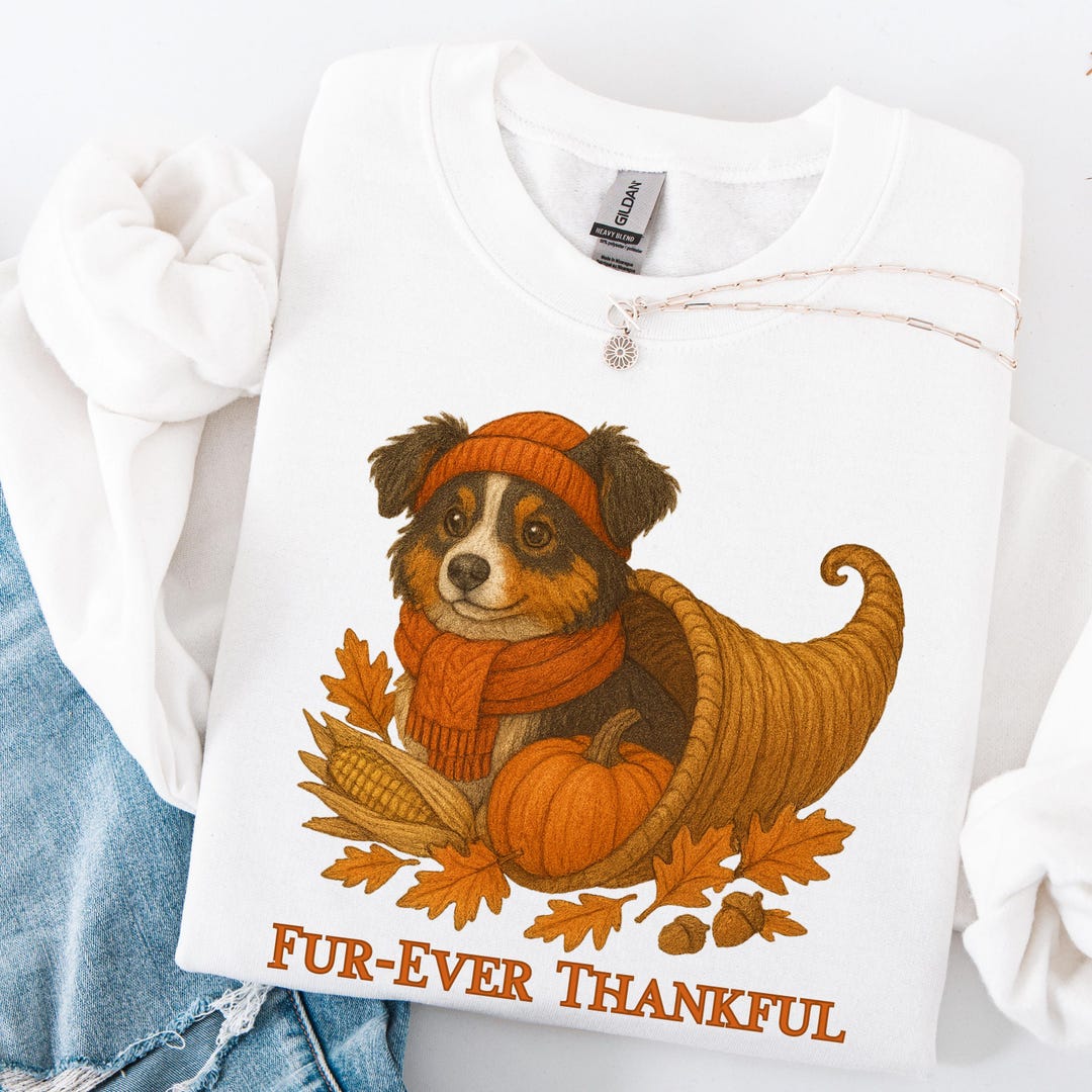 Aussie Fall PNG, Dog Lover’s Digital Download, Cozy Australian Shepherd ...