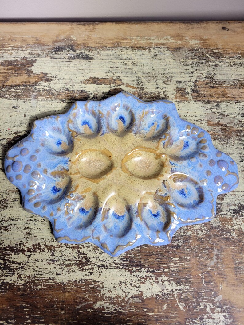Handmade Ceramic Egg Tray – Pottery Deviled Egg Plate – Rustic ...