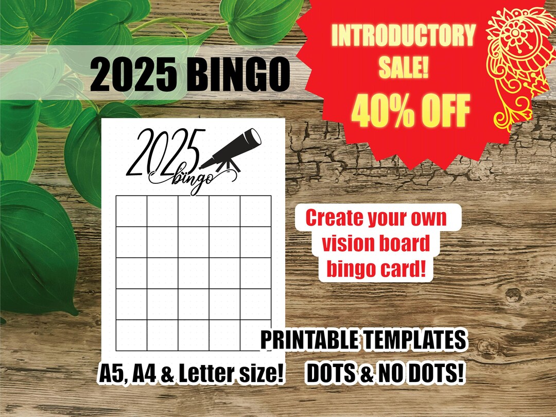 2025 BINGO VISION BOARD Printable Digital Journal Page, Resolutions ...