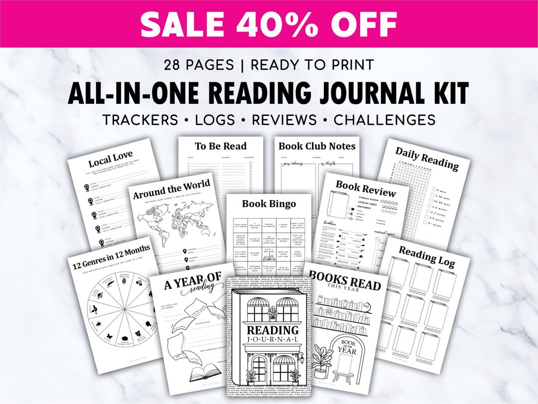 Printable Reading Journal: Whimsical Bookshop Theme (digital Download ...