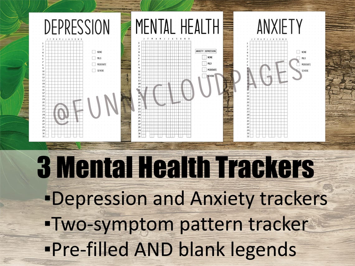 Mental Health Tracker Bundle - PRINTABLE Digital Journal Pages ...