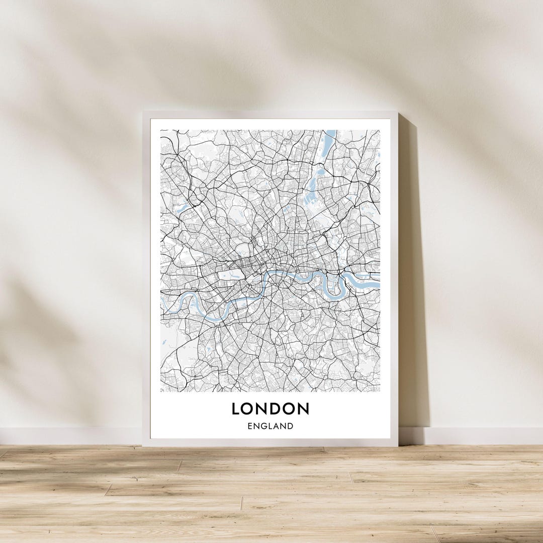 London Map Print, London Minimalistic Map Poster, Road Map Art, Home ...