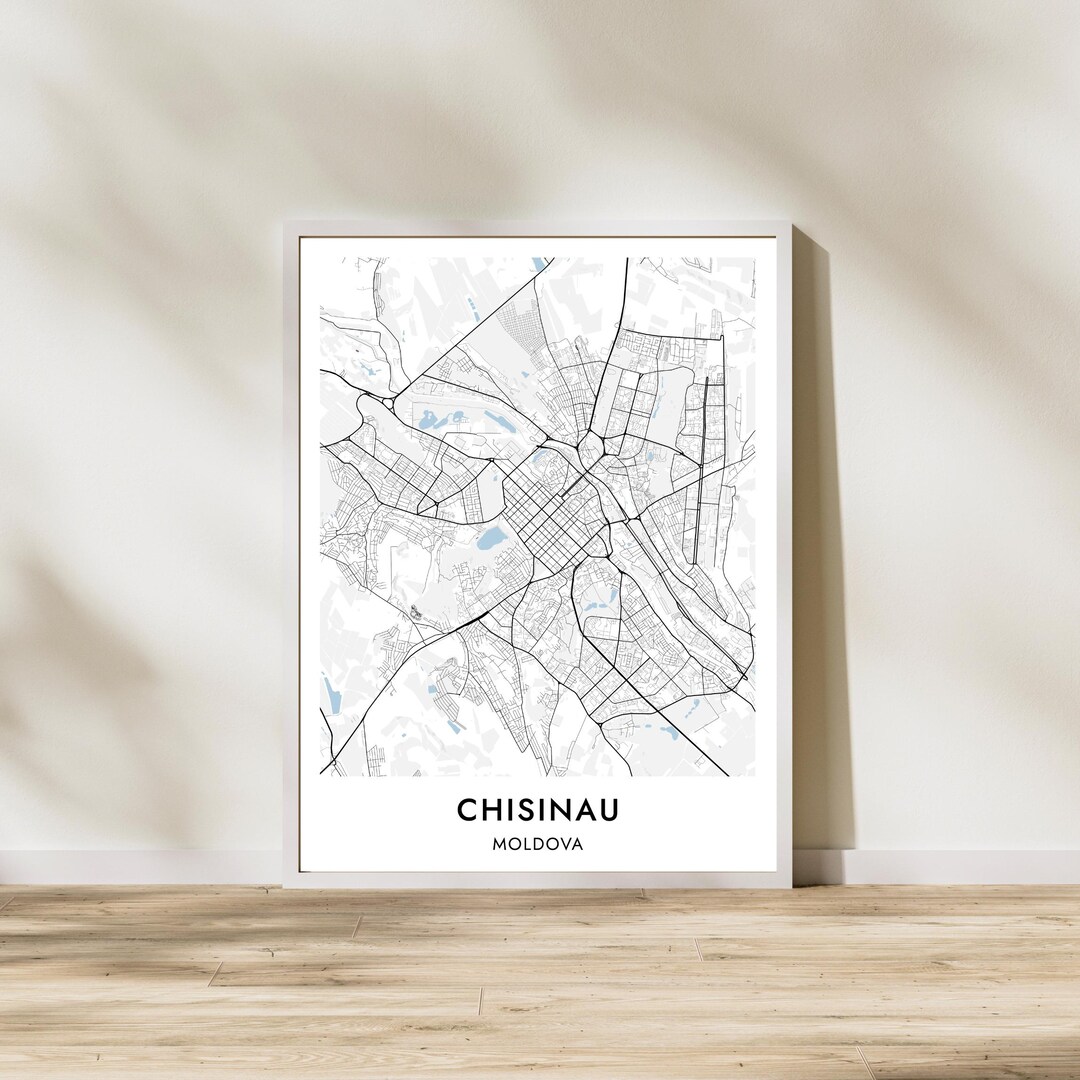 Chisinau Map Print, Chisinau Minimalistic Map Poster, Road Map Art ...