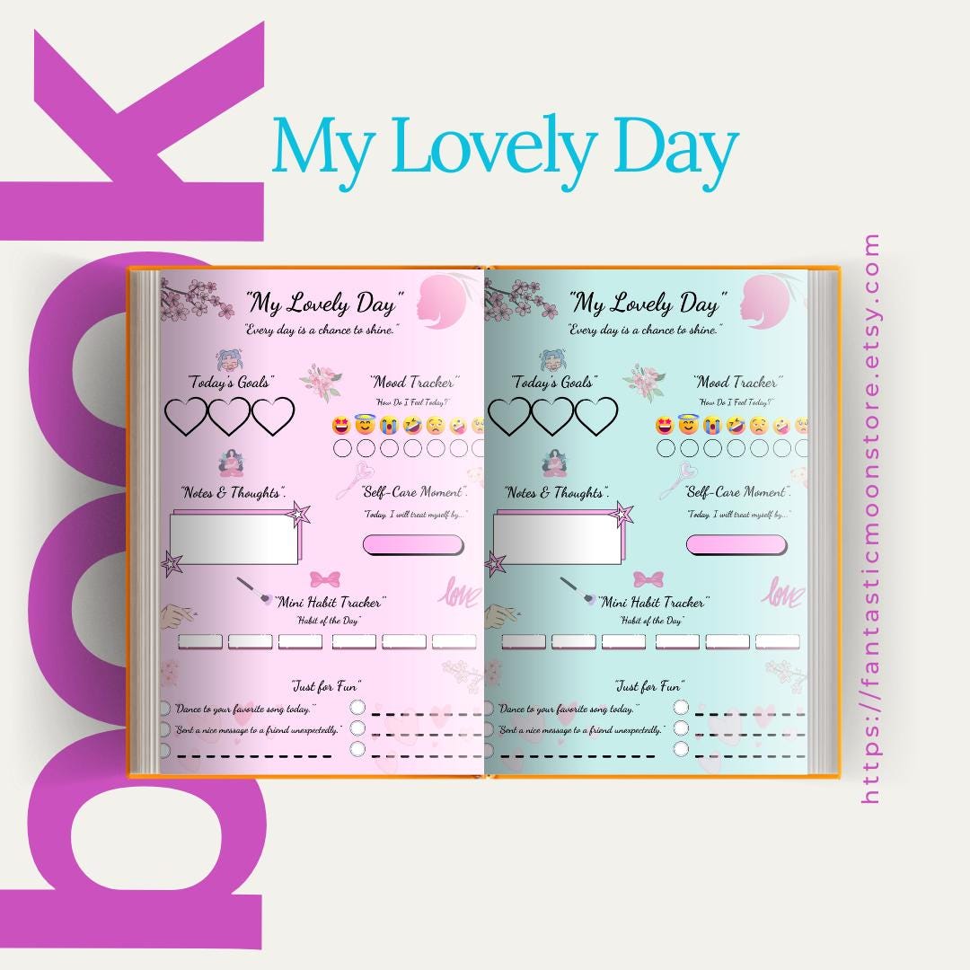 Daily Planner for Girls Cute Printable A4 Organizer for Self-care and ...