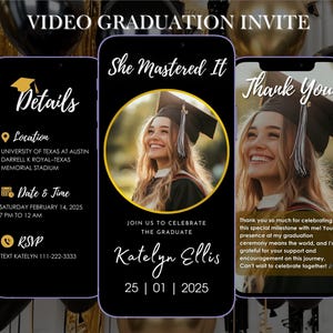 Digital Graduation Invitation, 2025 Graduation Party Invitation Evite ...