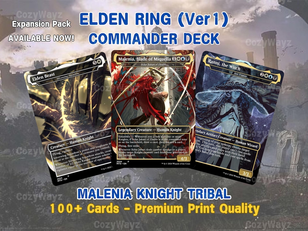 Elden Ring Commander Deck Elden Ring Mtg Proxy Deck Mtg Commander Deck Custom MTG Card Sidar ...