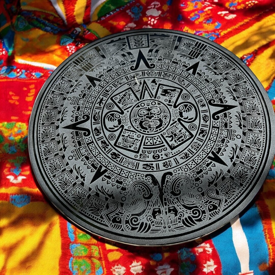 Obsidian Stone Aztec Calendar Made in Teotihuacan - Etsy