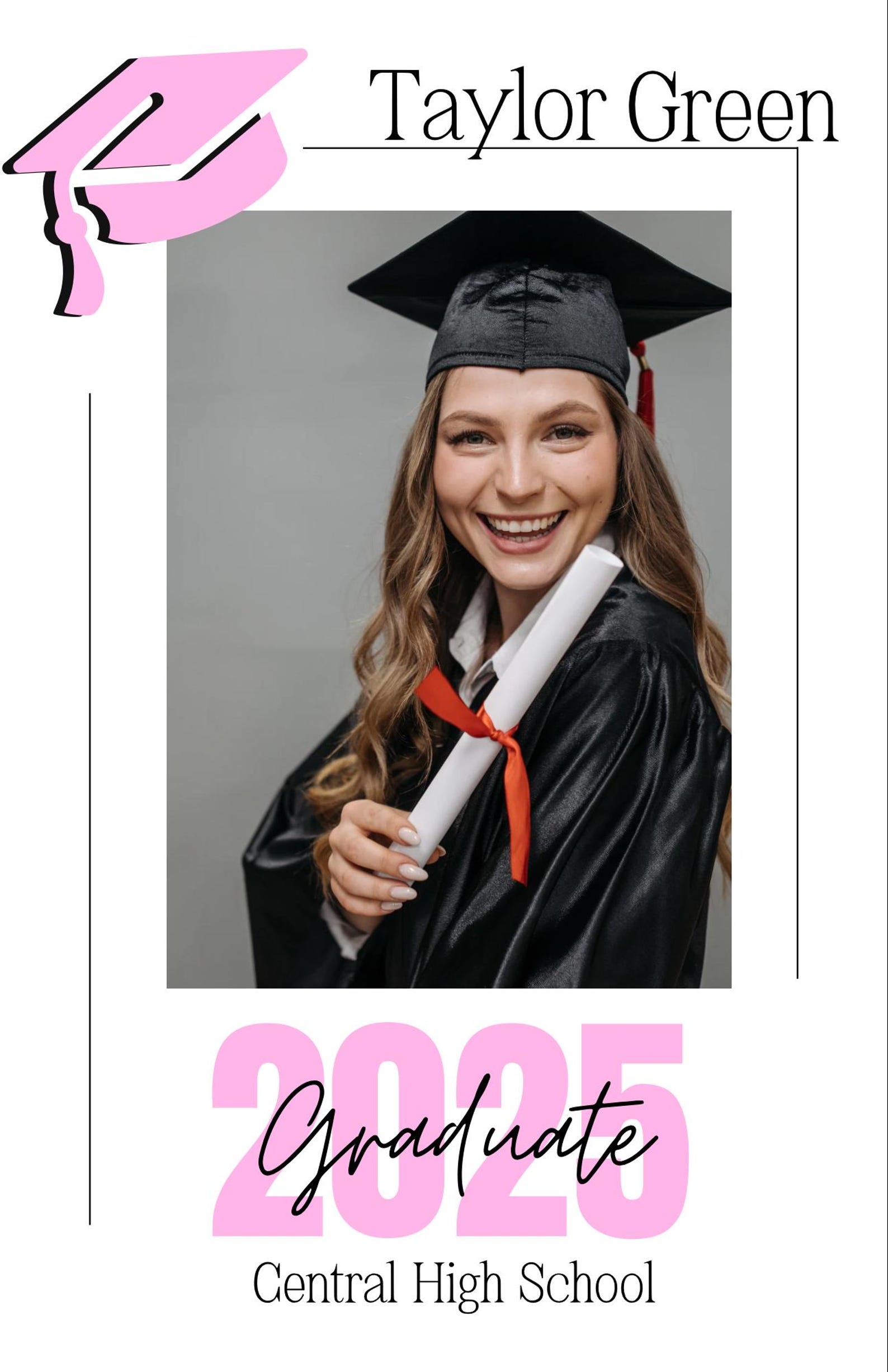 Editable Grad Announcement Template Simple - Etsy