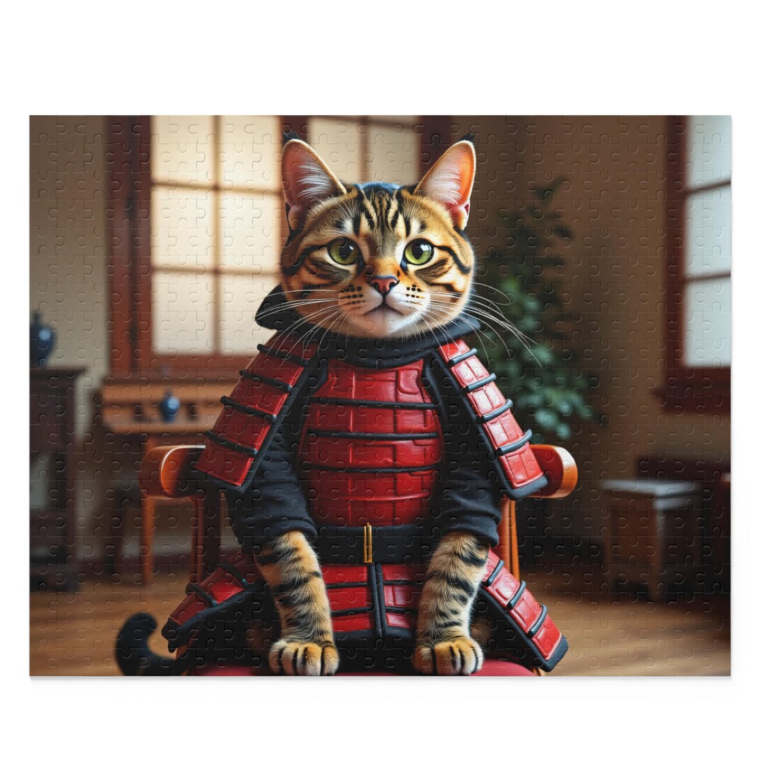 500 Piece Plastic Jigsaw Puzzle for Adult ,samurai Cat: A Noble Warrior ...