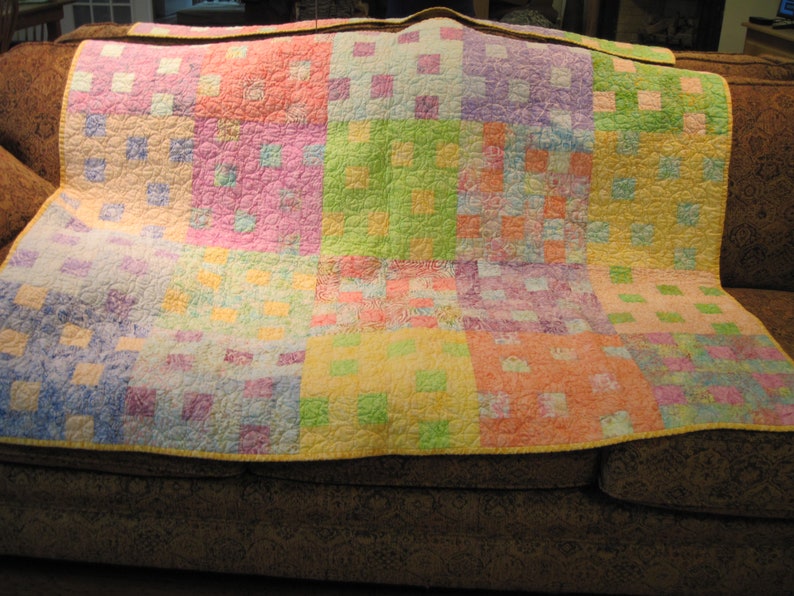 Pastel Patchwork Quilt - Etsy