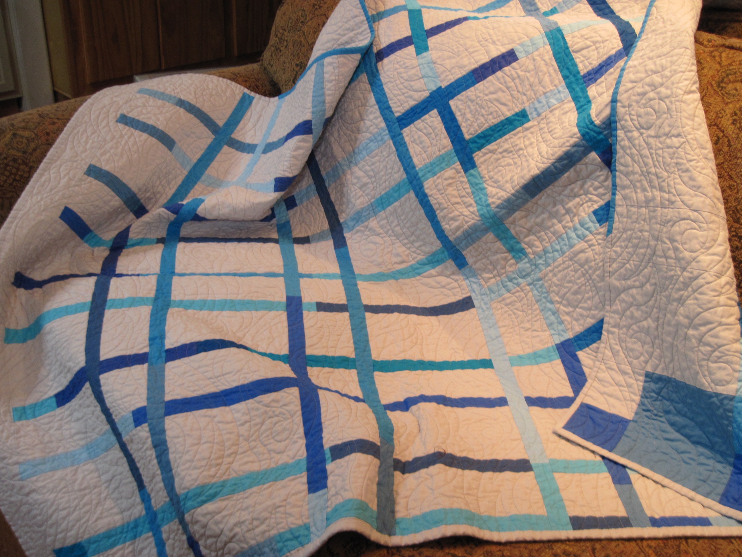 Blue and Gray Quilt - Etsy