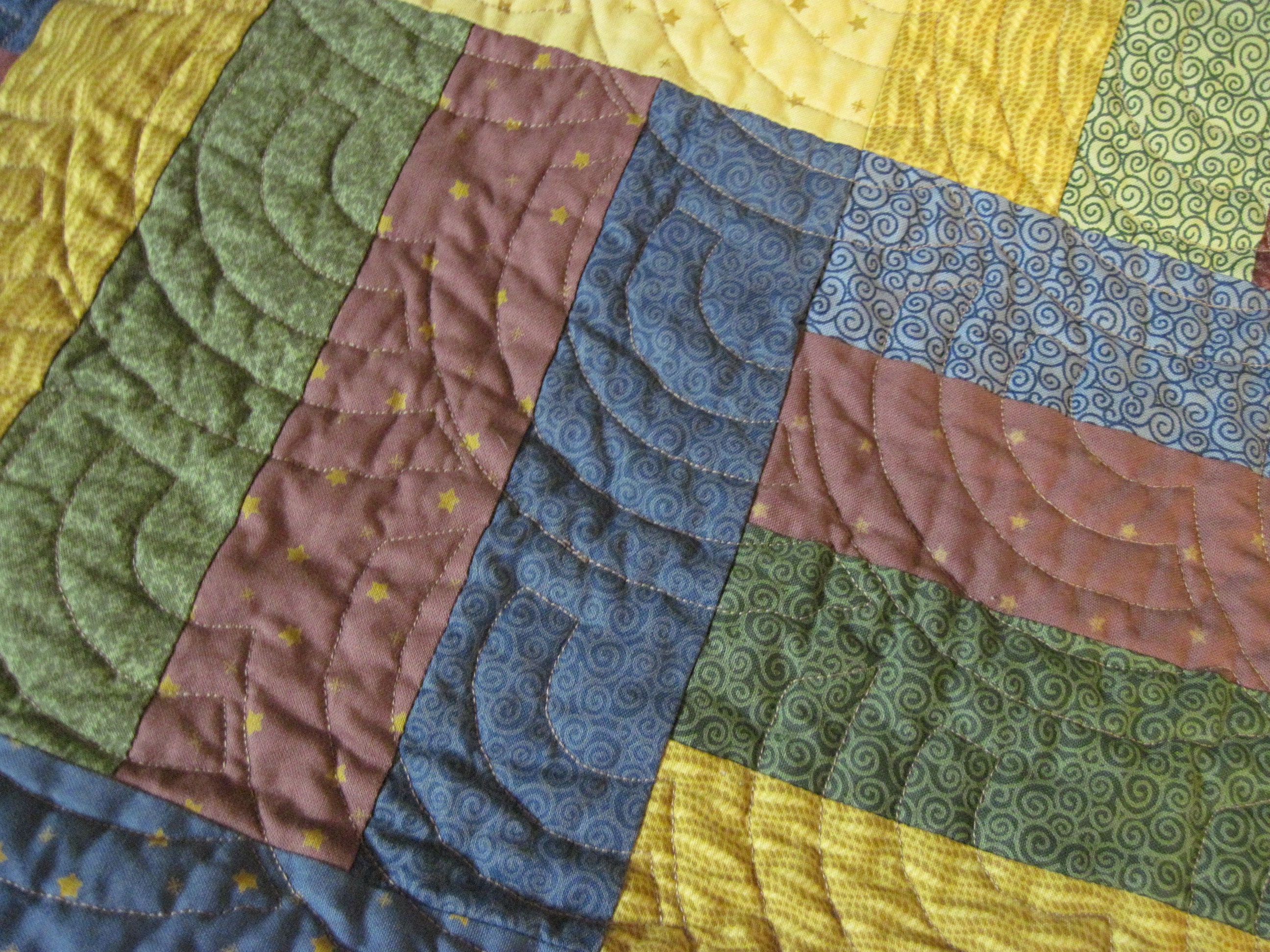 Multi-colored Quilt, Gold Quilt, Gender Neutral Quilt, Handmade Quilt ...
