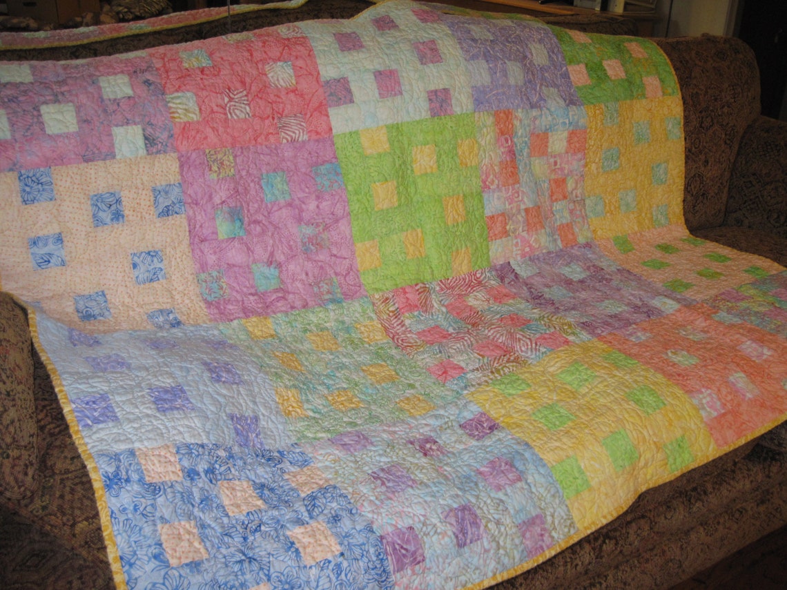 Pastel Patchwork Quilt - Etsy