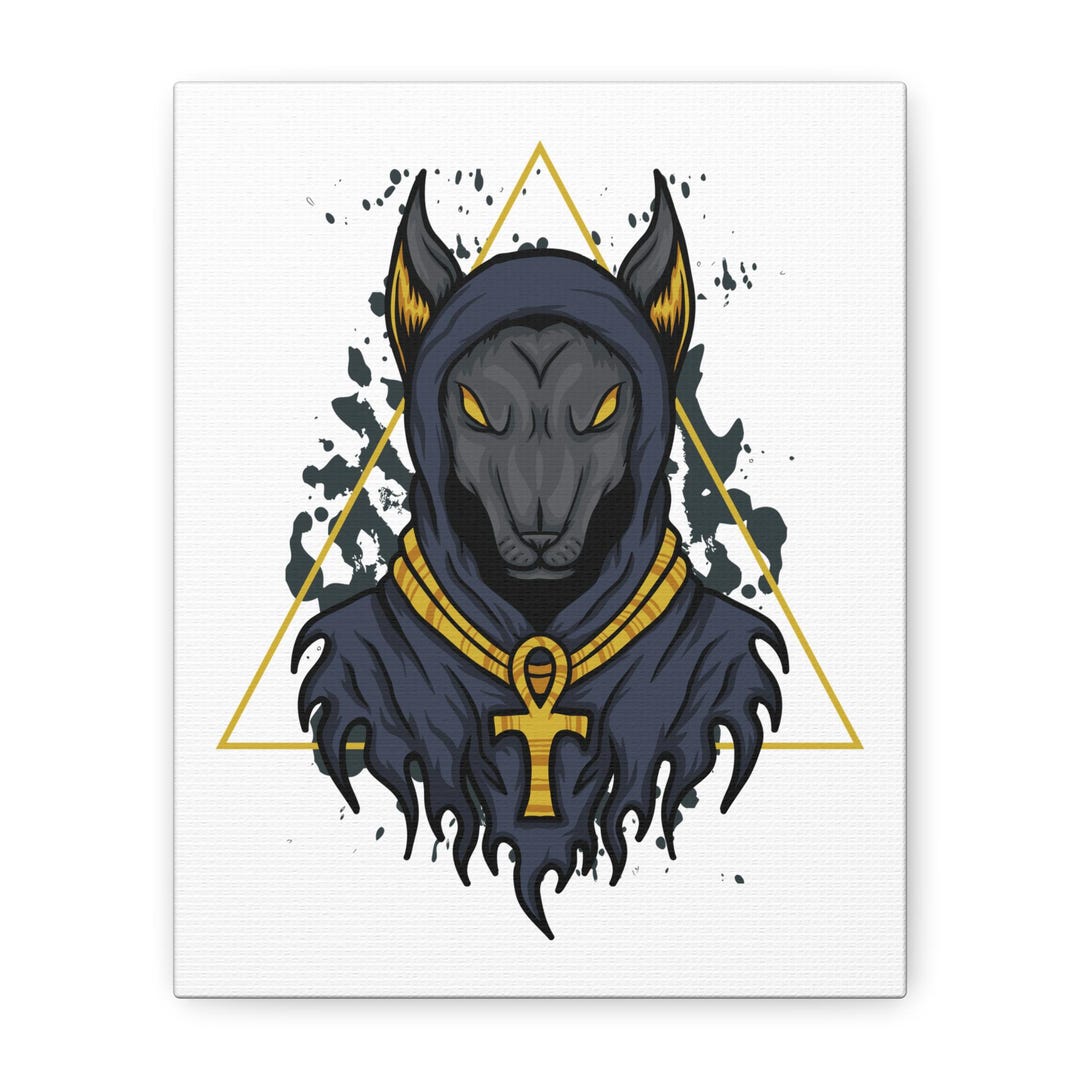 Canvas Wall Art Mystic Anubis Dog Gothic Egyptian Decor, Stretched ...