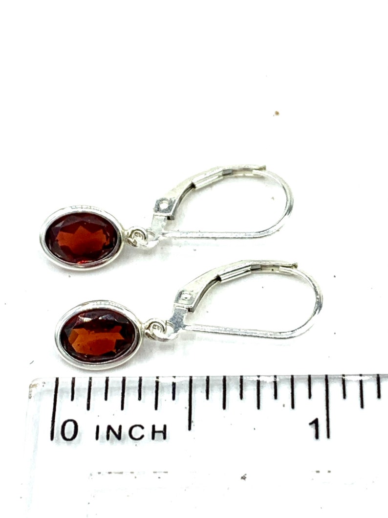 Garnet 8x6mm 2.75ctw Sterling Silver Backset Leverback - Etsy