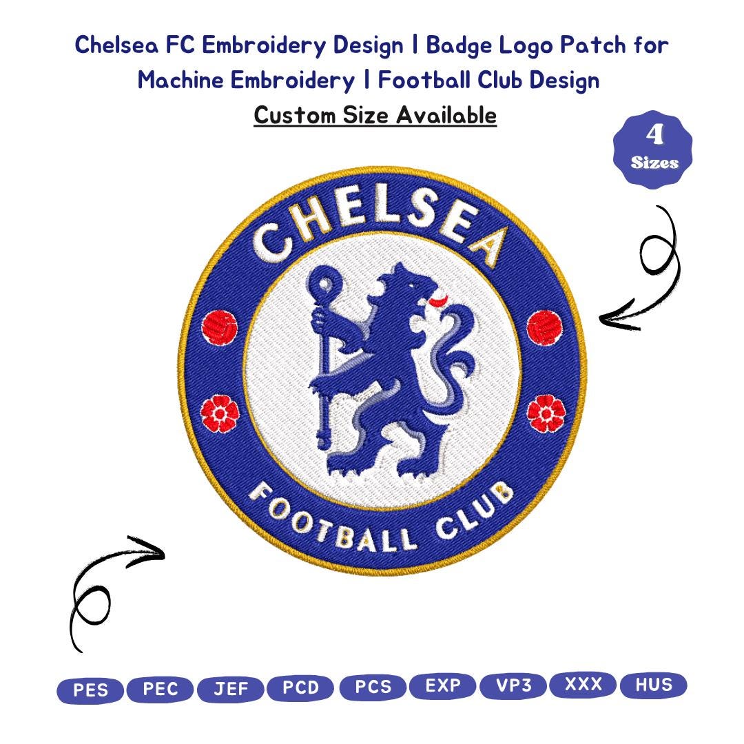 Chelsea FC Embroidery Design | Badge Logo Patch for Machine Embroidery ...