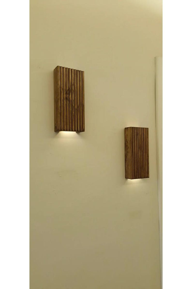 Bohemian Wooden LED Wall Sconce: Rustic Balcony Decor - Etsy