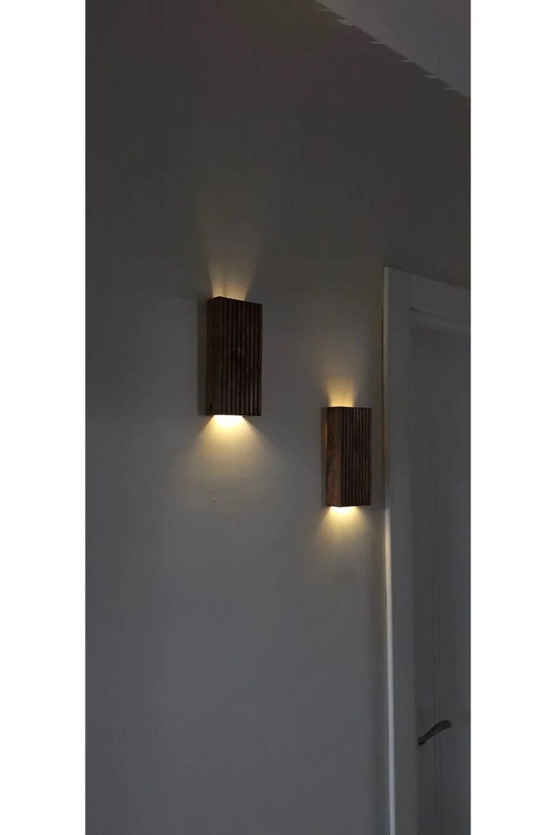 Bohemian Wooden LED Wall Sconce: Rustic Balcony Decor - Etsy