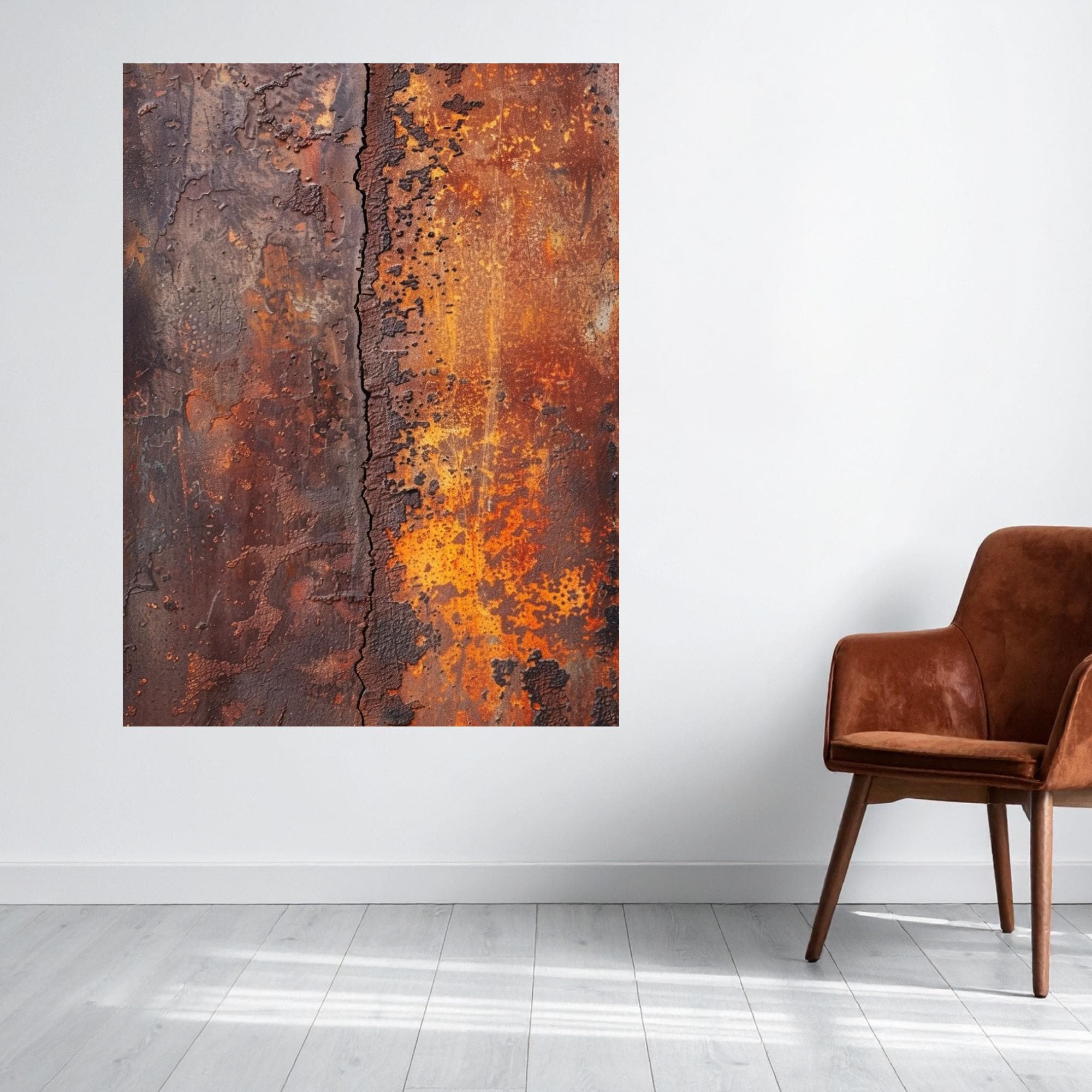 Metal Wall Art Large | Rust Texture Canvas | Industrial Abstract Decor ...