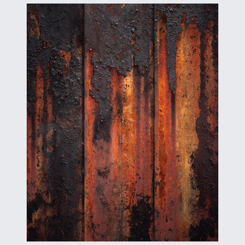 Large Rust Wall Art | Industrial Metal Texture Canvas | Burnt Rust ...