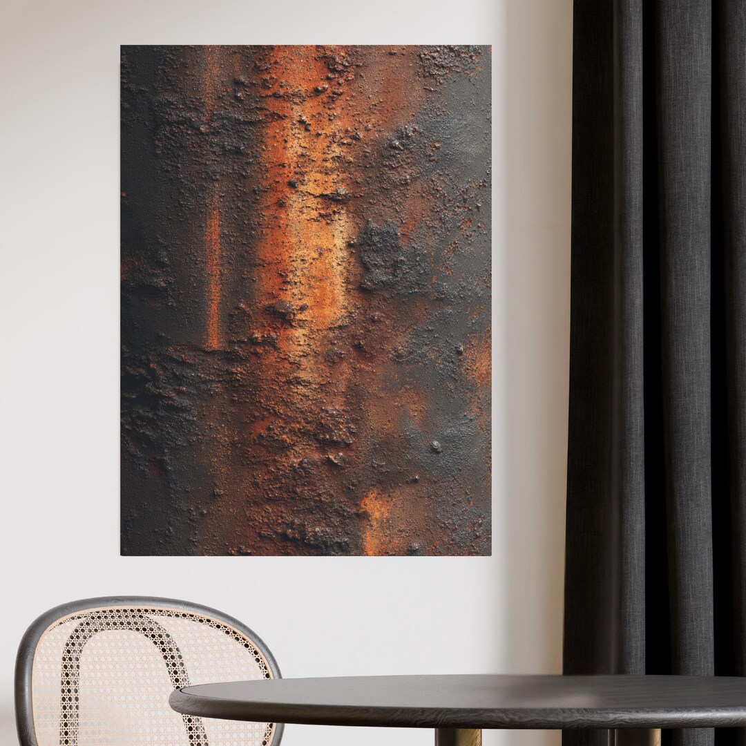 Abstract Burnt Rust Metal Wall Art, Industrial Rust Texture Canvas ...
