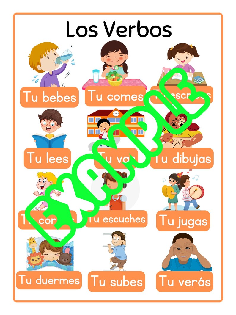 Homeschool Spanish Poster for Daycare Preschool Kindergarten Learn ...