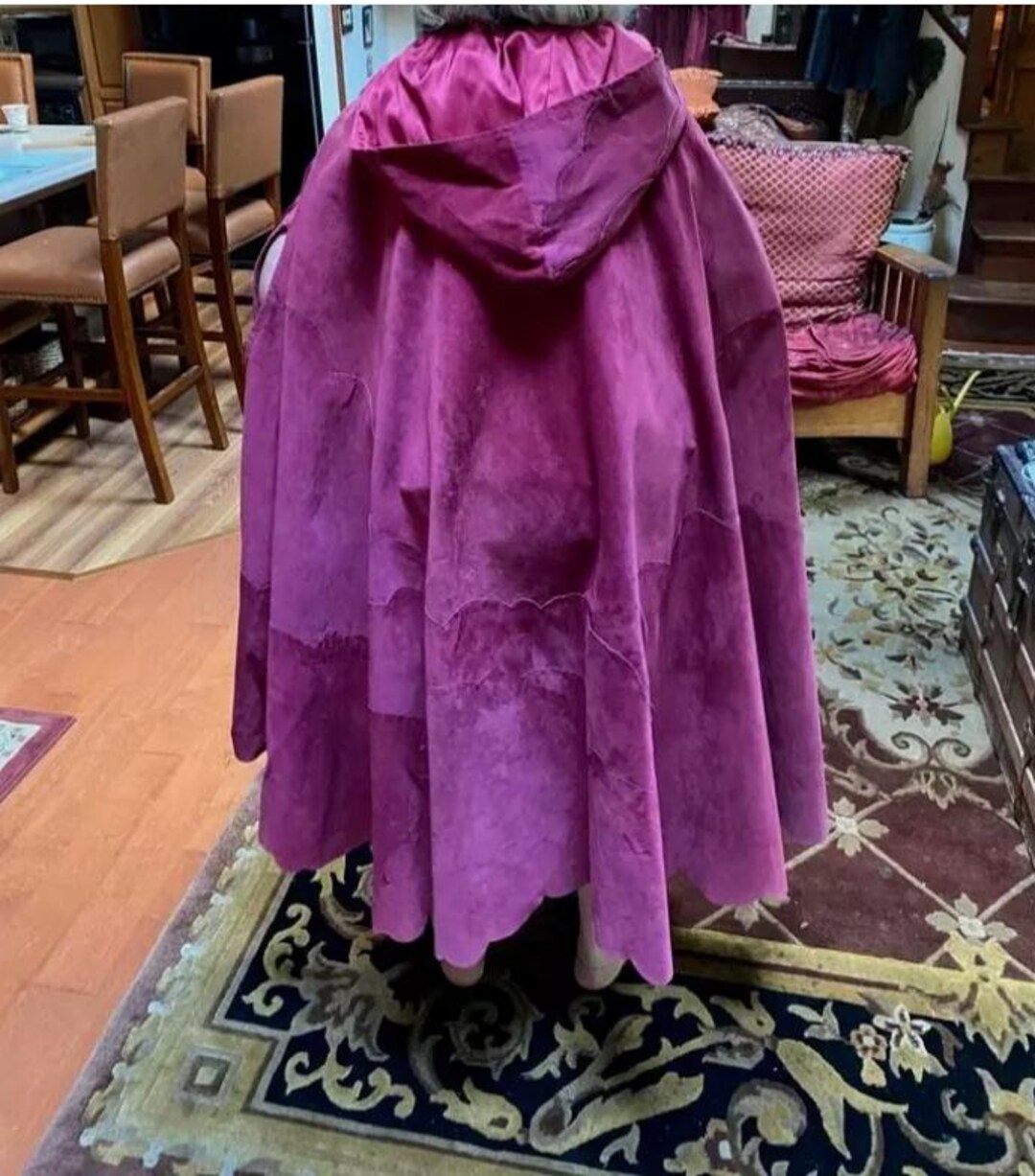 Handmade Miles Tonne Suede Magenta Cape - Etsy
