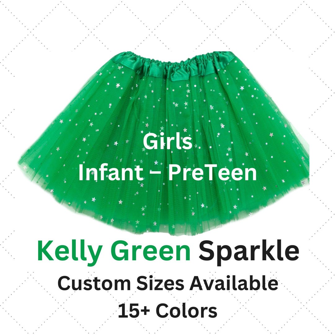 Kelly Green Sparkle Tutu Skirt for Girls, Ideal Birthday Present and ...