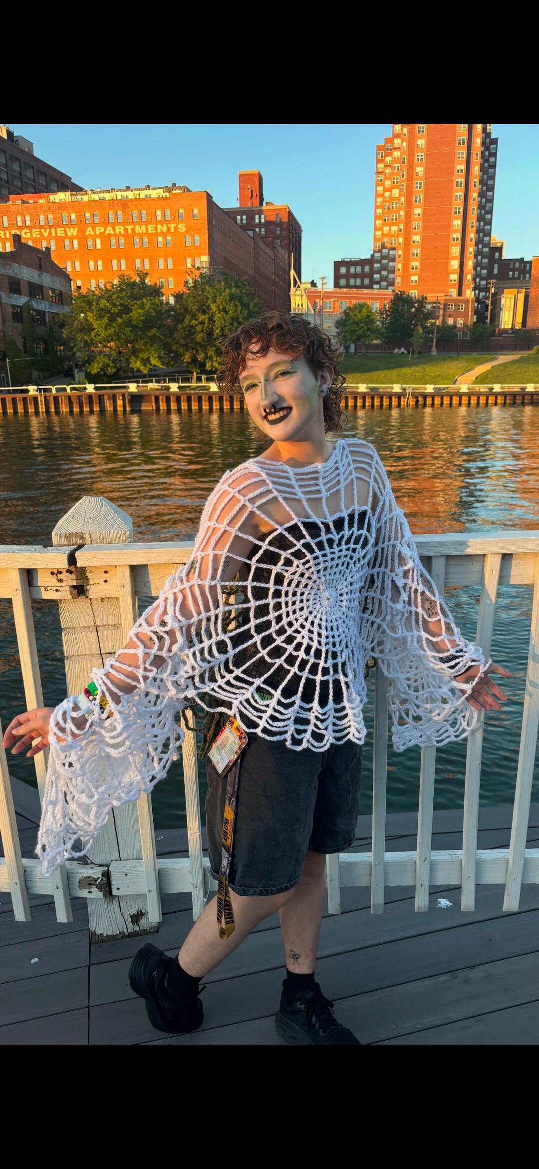 Crochet Spiderweb Sweater Top, Goth, Alternative, Emo, Vampire ...