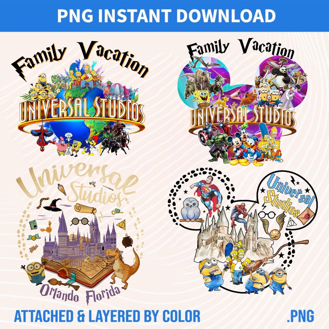 Universal Studios Family Trip PNG Bundle (digital Download) - Etsy