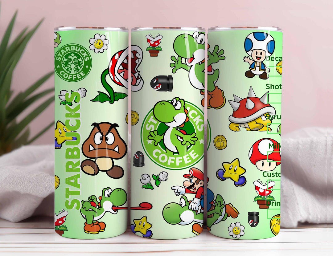 Yoshi Cartoon Tumbler PNG, 20oz Skinny Tumbler Sublimation Design ...