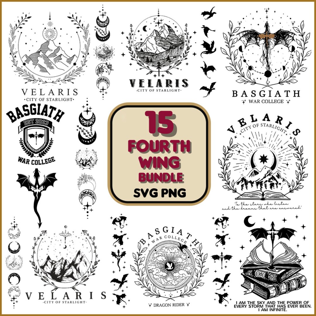 Bundle 15+ Fourth Wing Png, Basgiath War College Svg, Dragon Rider ...