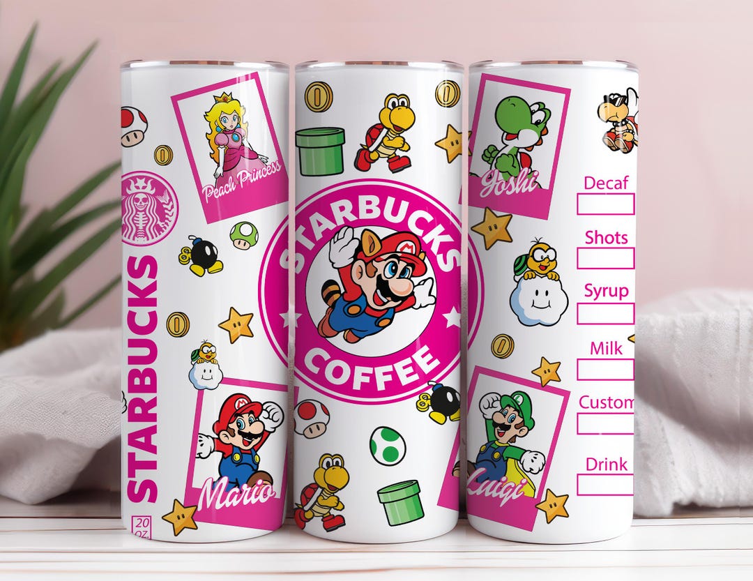 Yoshi Mario Tumbler Sublimation Design: 20oz Skinny Straight PNG ...