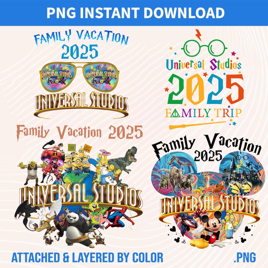 Universal Studios 2026 Family Trip PNG Bundle (digital Download) - Etsy