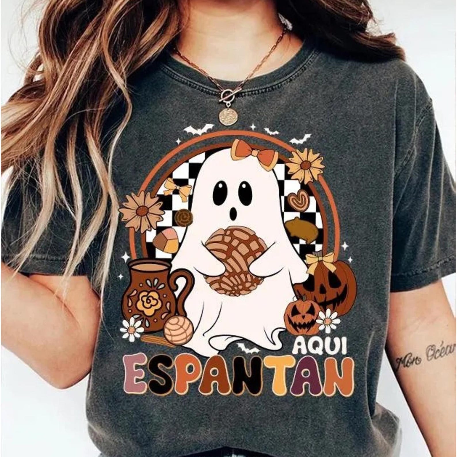 Spanish Halloween Ghost PNG: Aqui Espantan Digital Download - Etsy