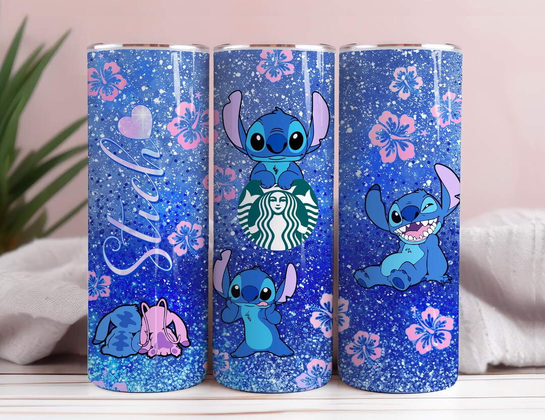 Stitch Color Splash Cartoon Tumbler PNG, 20oz Skinny Tumbler ...