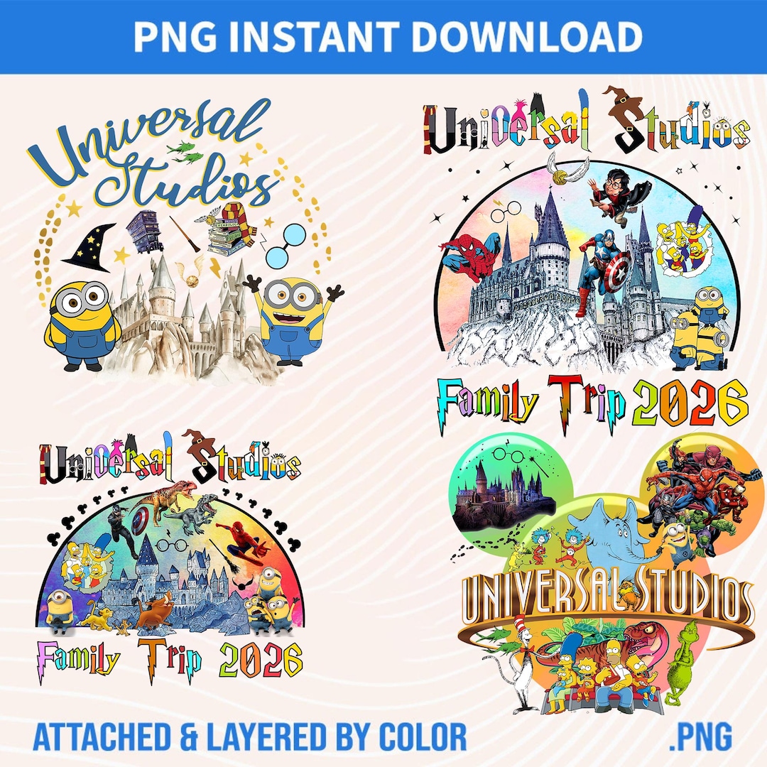 Universal Studios 2026 Family Trip PNG Bundle (digital Download) - Etsy