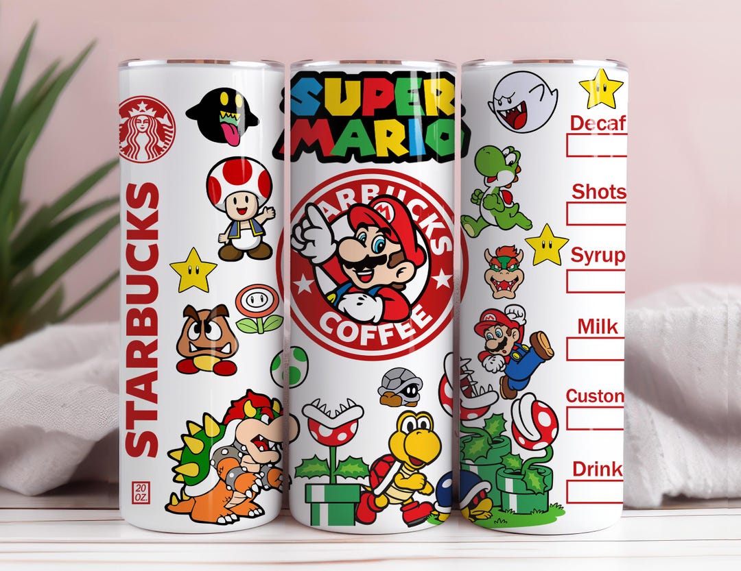Yoshi Mario Tumbler PNG: 20oz Skinny Sublimation Design (digital ...
