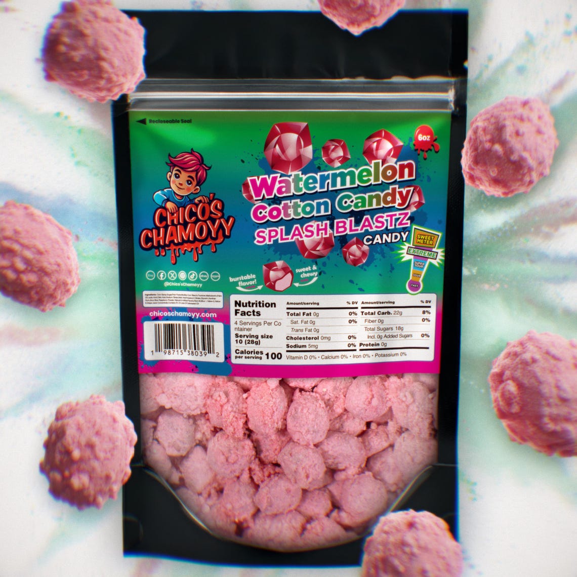 Cotton Candy Viral Gushers 6oz Splash Blastz + Watermelon Cotton Candy ...