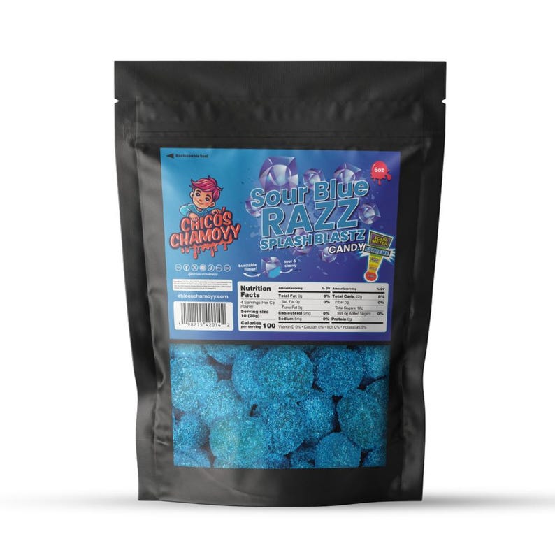 Sour Blue Razz Viral Gushers Splash Blastz 6oz Candy (no Chamoy) - Etsy