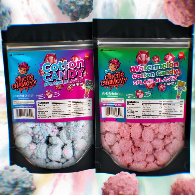 Cotton Candy Viral Gushers 6oz Splash Blastz + Watermelon Cotton Candy ...
