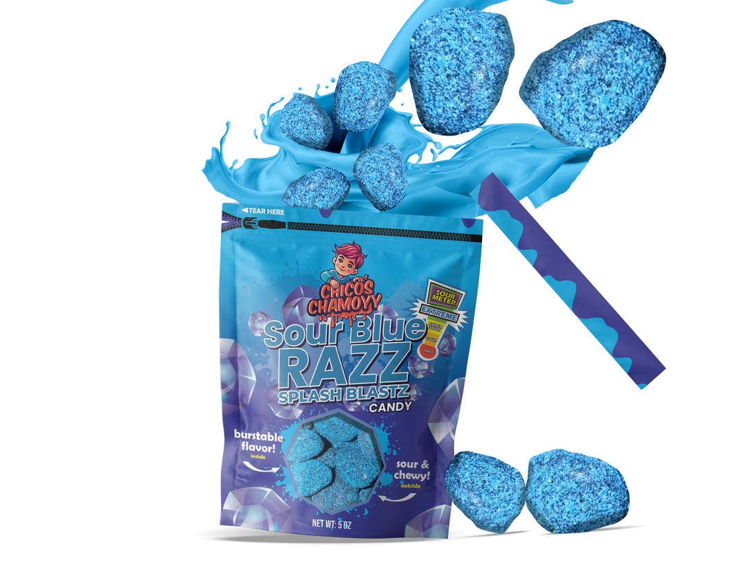Sour Blue Razz Splash Blastz Gushers 5oz Bag - Etsy