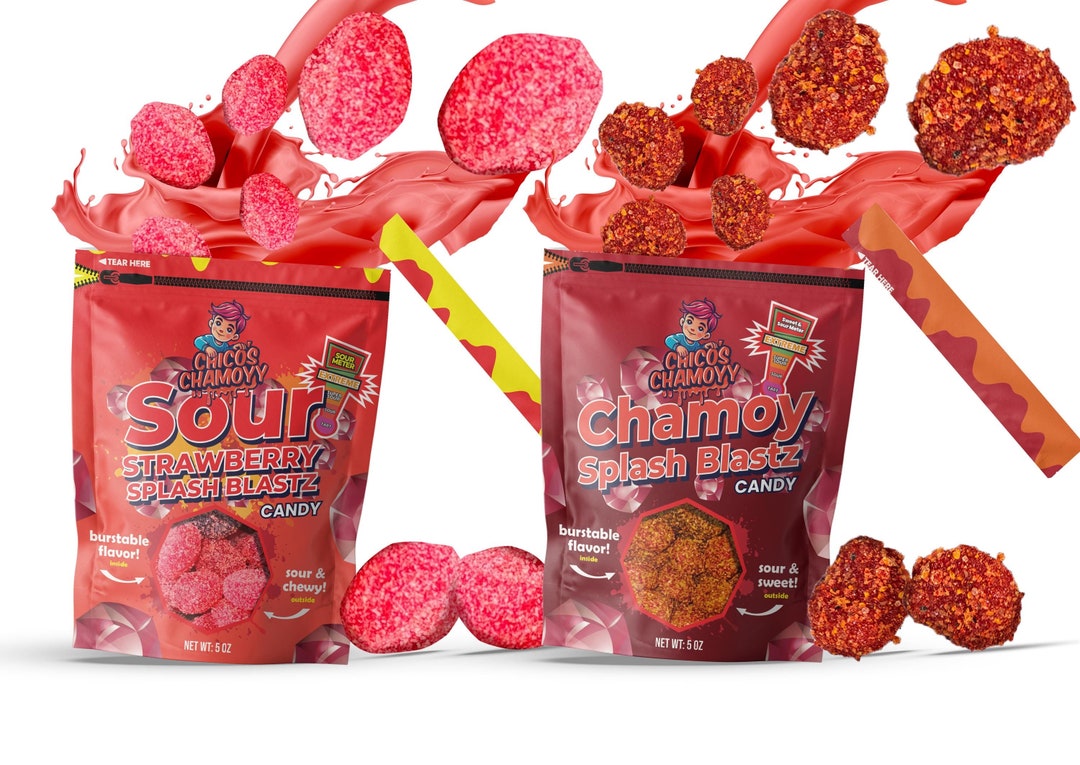 2 Pack Sour Strawberry & Chamoy Splash Blastz Gushers 10oz Bundle - Etsy