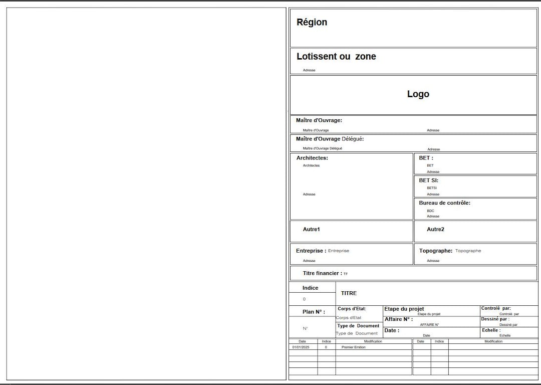 Cartouche Dynamique A3 Format Dxf, Dwg , Templet Dwt-type2 - Etsy