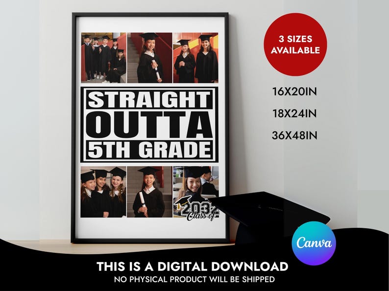5th Grade Graduation Photo Sign Printable Collage Frame Graduation ...