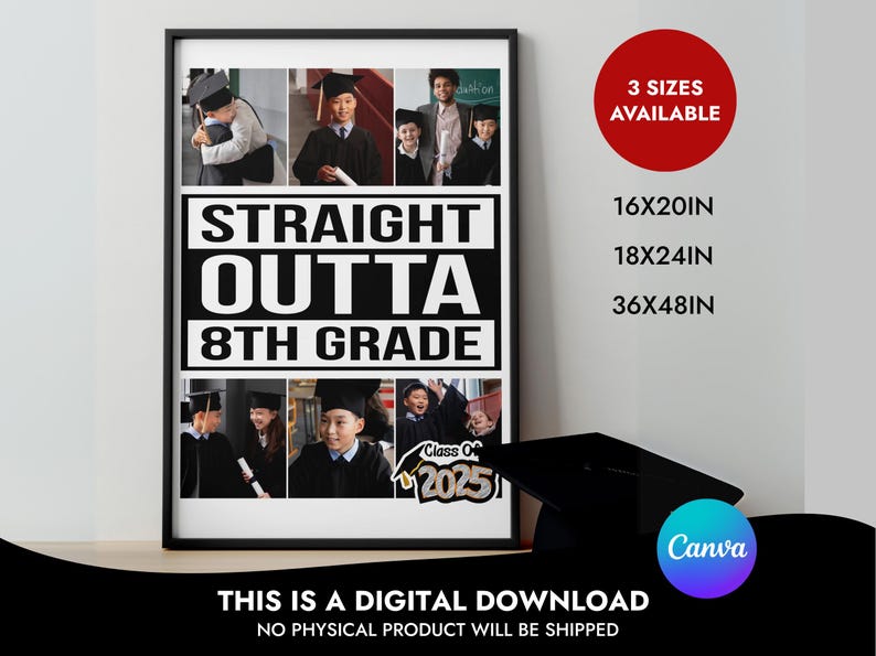 8th Grade Graduation Photo Sign Printable Collage Frame Graduation ...