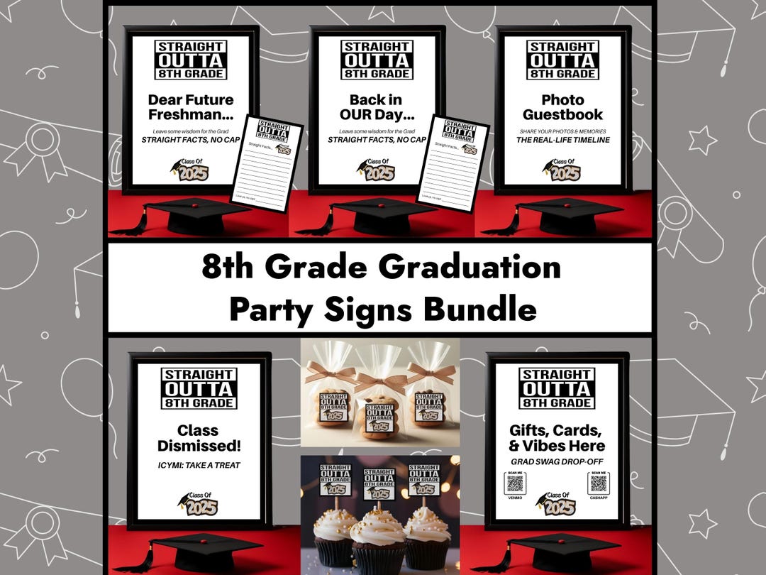 Table Signs 8th Grade Graduation Bundle 8x10 Signs Graduation Decor ...