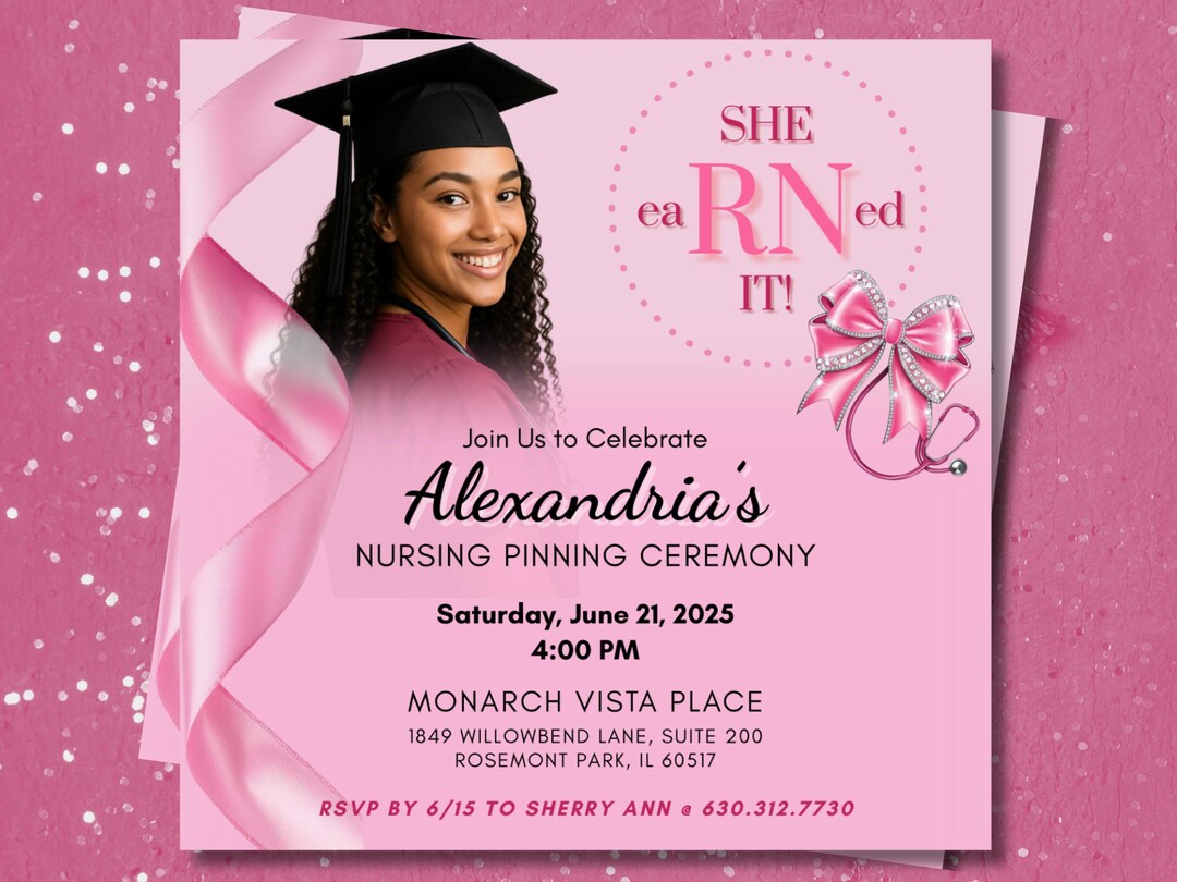 Nurse Graduation Invitation Flyer, Nurse Pinning Evite, Nursing Pin ...