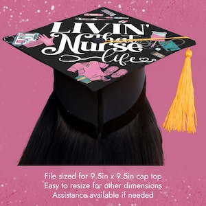 Printable Nurse Graduation Cap Topper, Grad Cap Decoration for Nursing ...