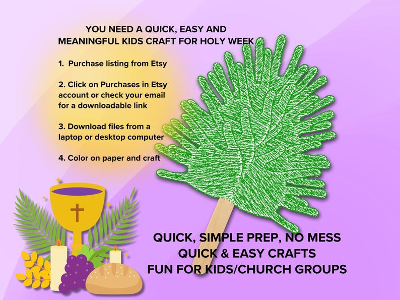 Palm Sunday & Good Friday Crafts for Kids, Holy Week Kit + Lent ...